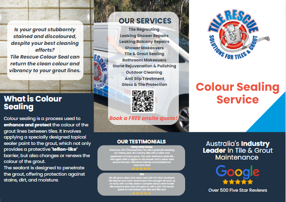 Colour Sealing Service Brochure Packs of 20 – Tile Rescue Wholesale Shop